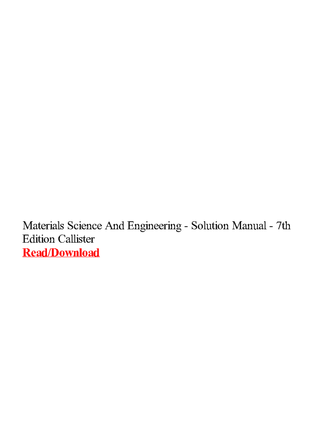 Toaz - Materials Science And Engineering - Solution Manual - 7th ...