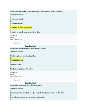Ai-exam-2 - 1. UGRD-CYBS6101-2333T 2. Midterm Quiz 1 Midterm Quiz 1 Started on Sunday, 16 June ...