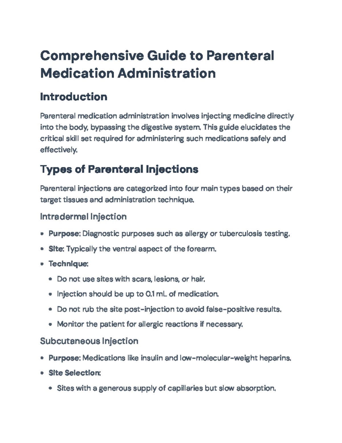 Parenteral Medication Administration Guide: Techniques and Safety Tips ...