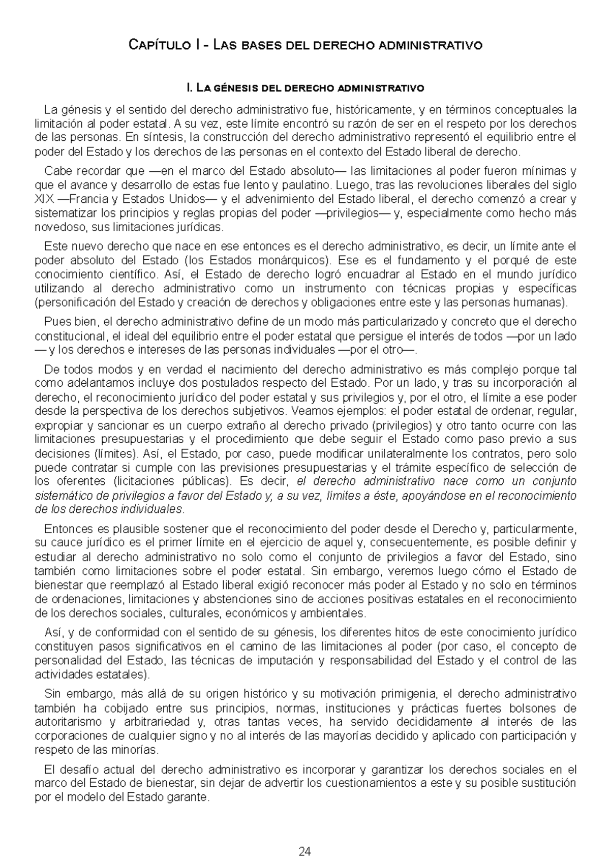 Capítulo I: Fundamentos del Derecho Administrativo - Primer Parcial (ADM101) - Studocu