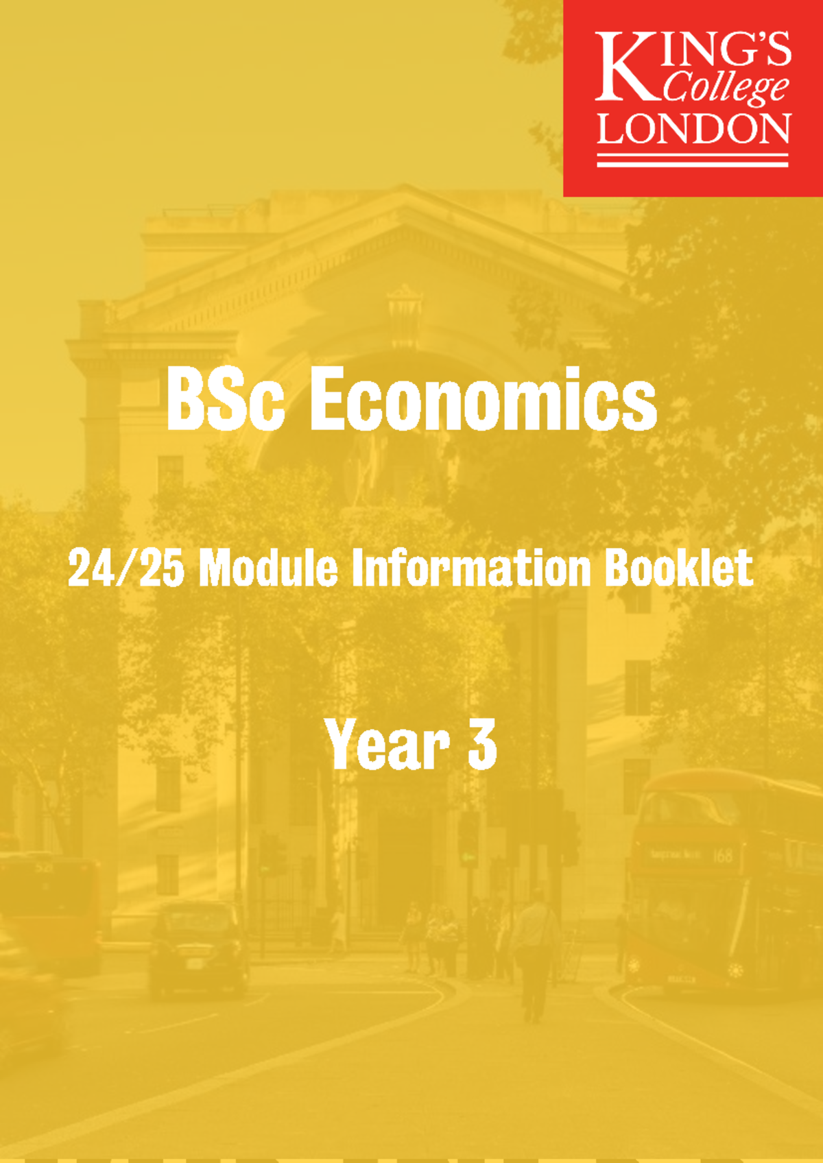 Year 3 BSc Economics 2024-25 Module Info & Selection Guide - Studocu