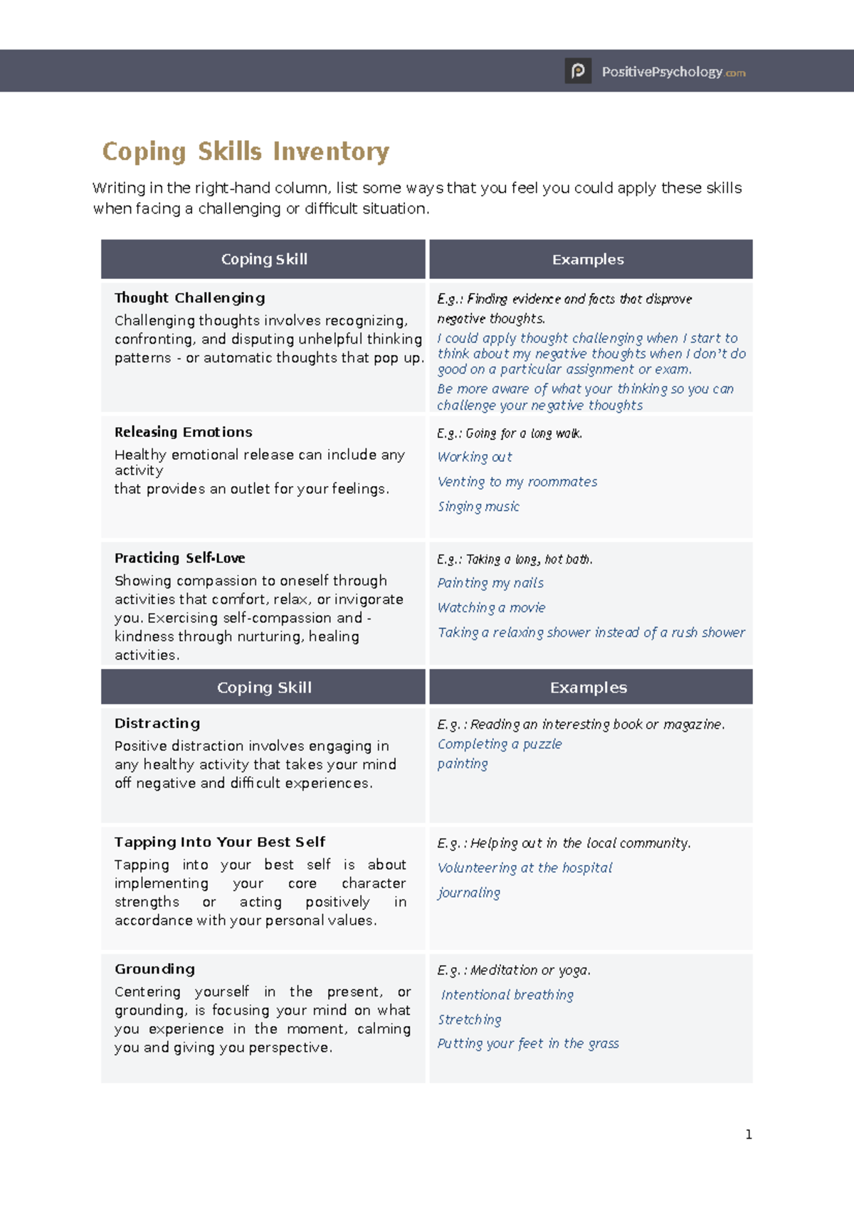 Coping-Skills-Inventory - PositivePsychology .com 1 Coping Skills ...