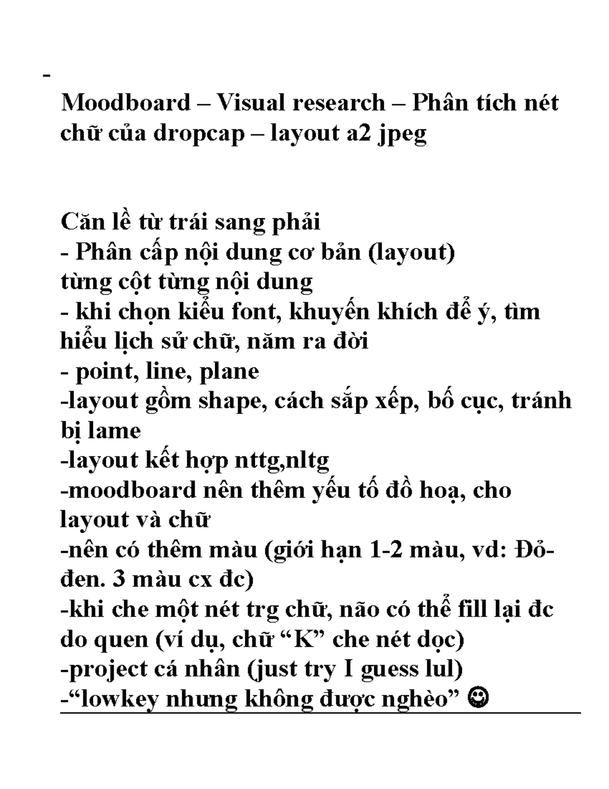 Moodboard Visual Research: Analyzing Dropcap Layout A2 - Studocu