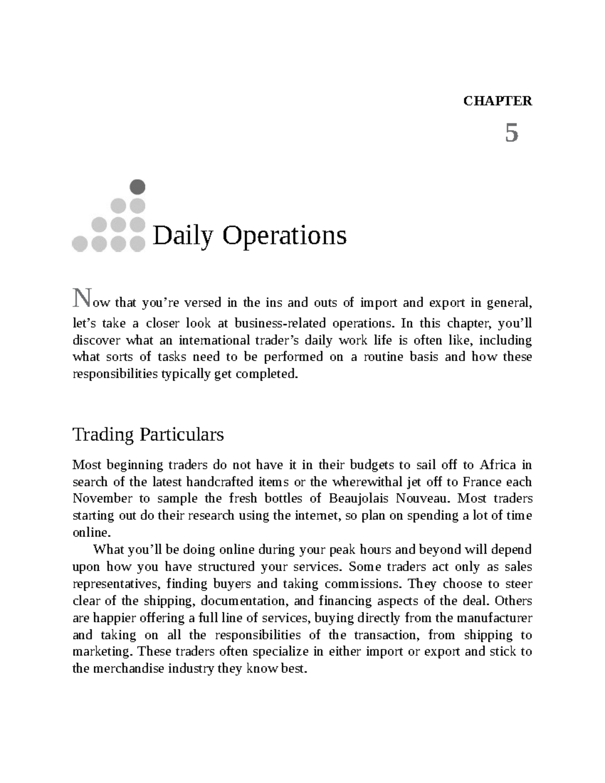 CHAPTER 5: Daily Operations in International Trade (IEB) - Studocu