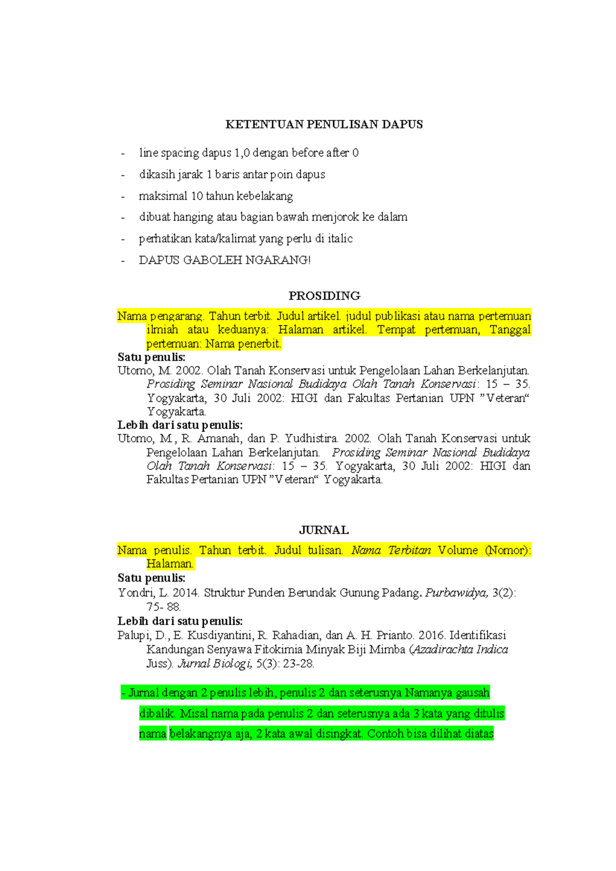 Dapus Salah MULU - Panduan Penulisan Daftar Pustaka - Studocu