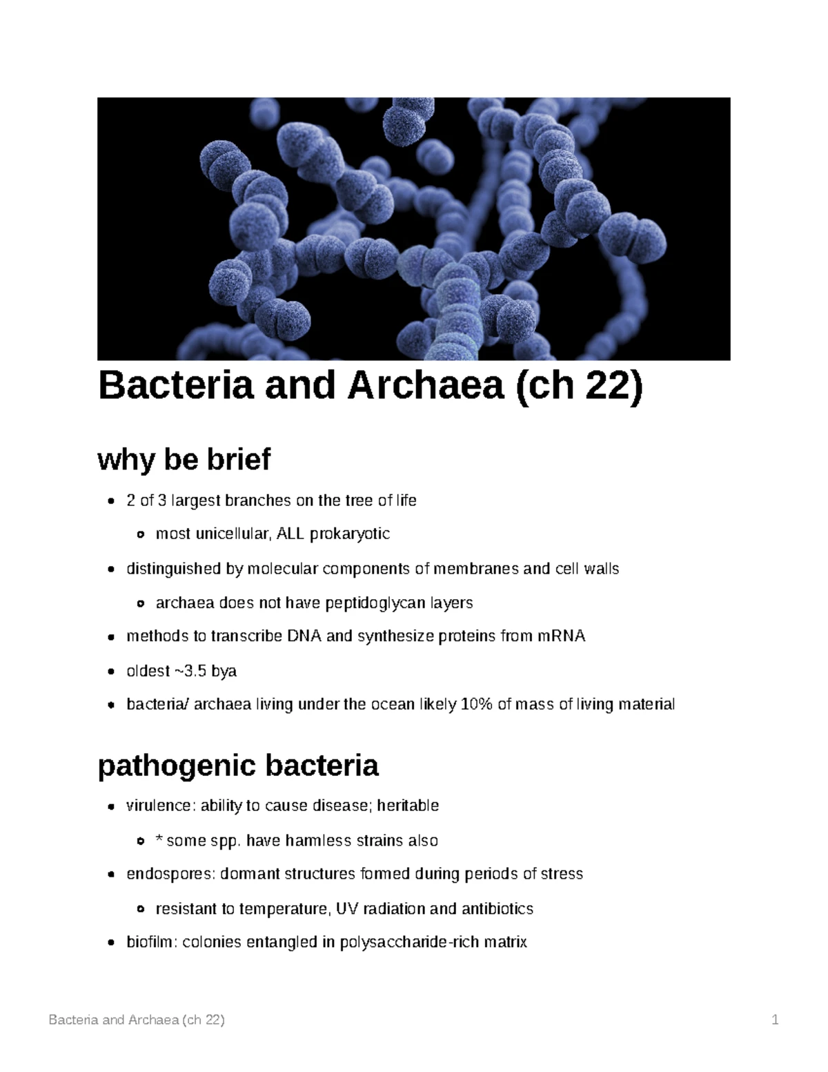 BIOL 2130 Unit 2 Study Guide: Bacteria, Archaea, and Fungi Overview ...