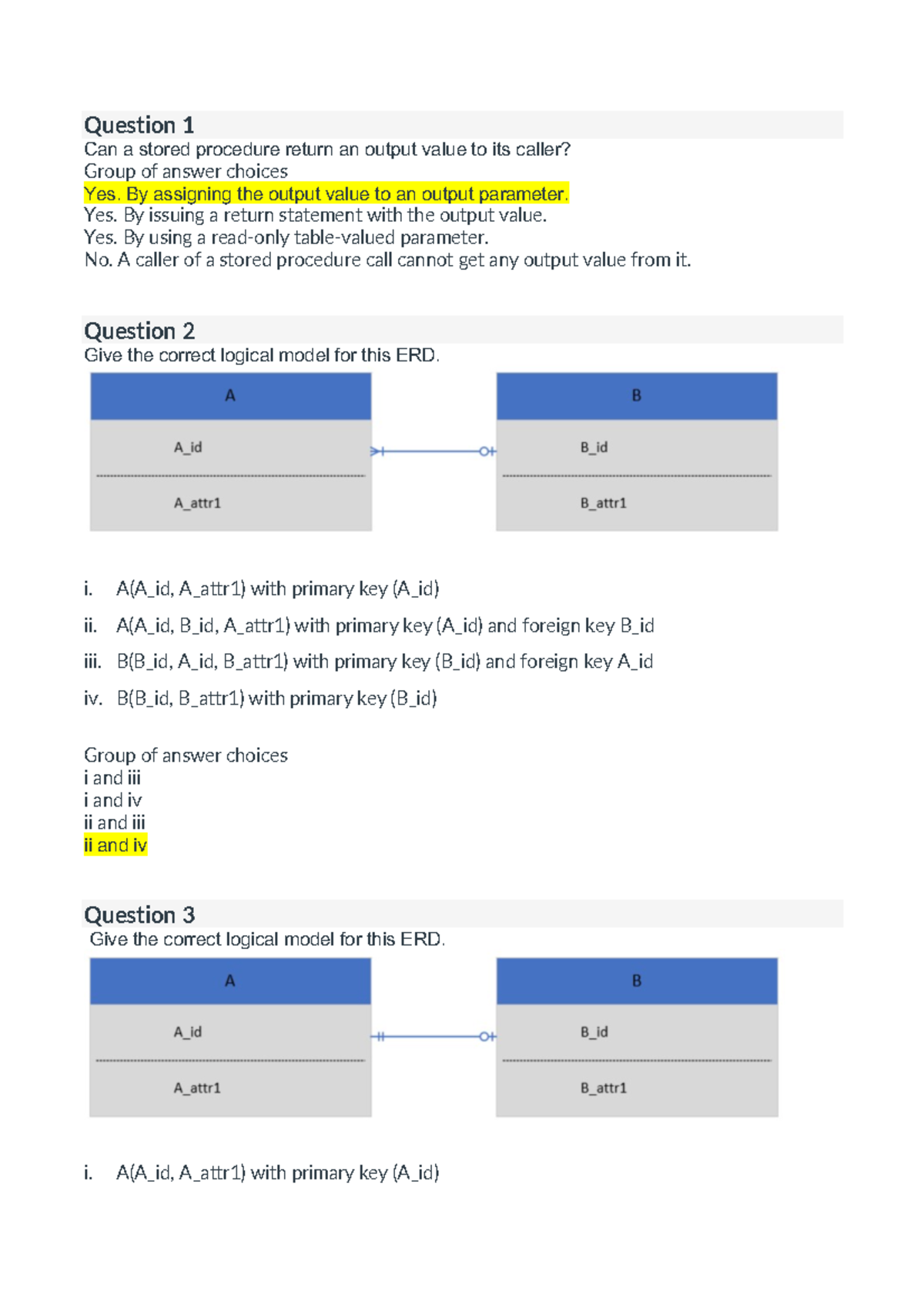 ICT330 PCQ02 100 - Stored Procedures and ERD Logical Models - Studocu