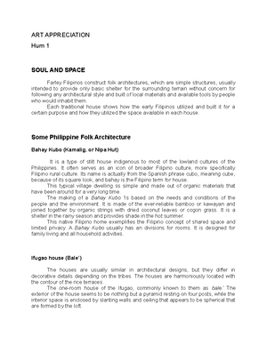 Art Appreciation Hum 1 - Soulmaking - ART APPRECIATION Hum 1 SOULMAKING ...