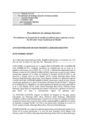 Procedimeinto embargo inmobiliario - Asignatura: Derecho Civil VI. Tema ...