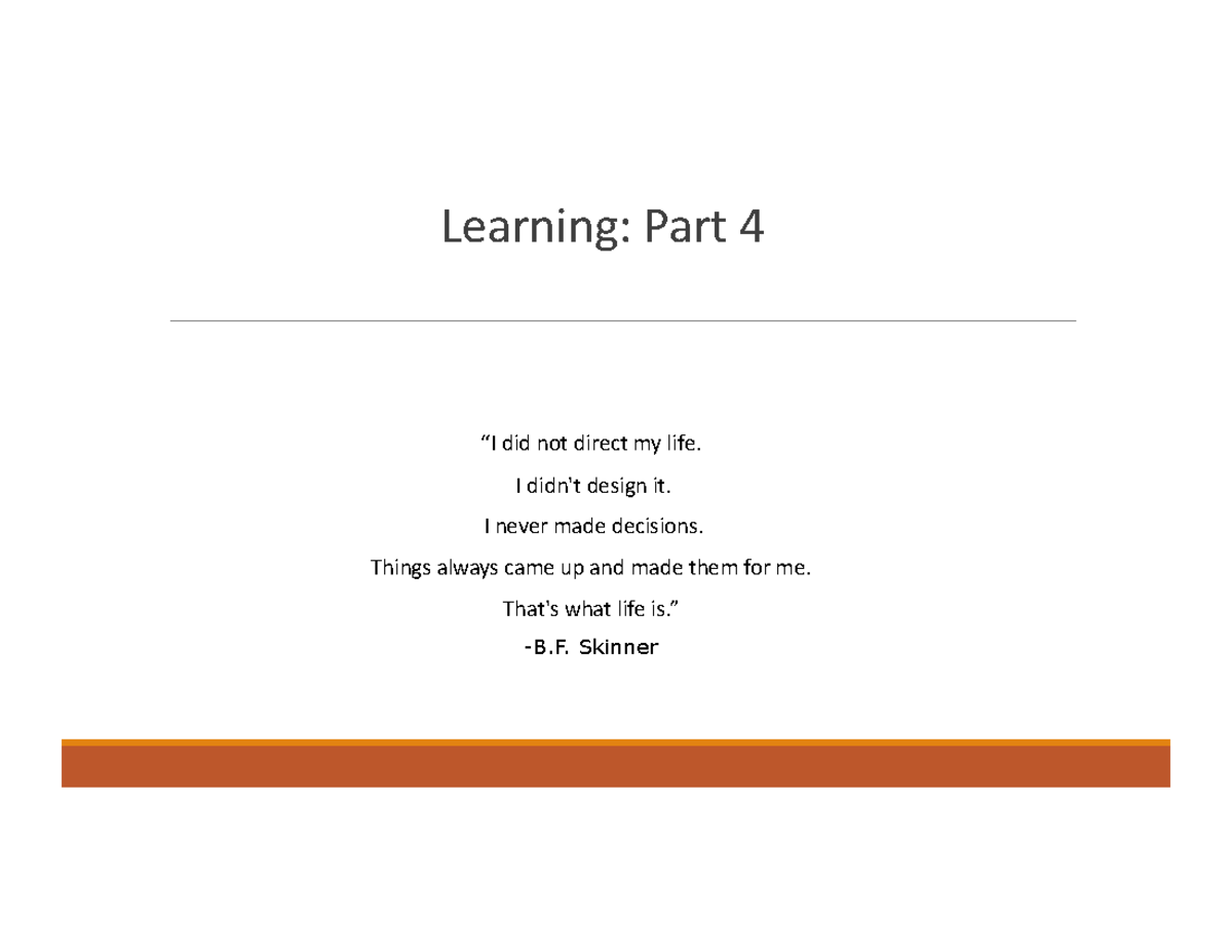 Learning Principles: Operant Conditioning & Observational Learning (PSY ...