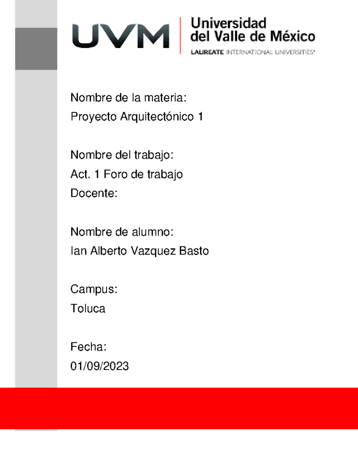 A1 IAVB - actividad 1 sustentable - Nombre de la materia: Proyecto ...