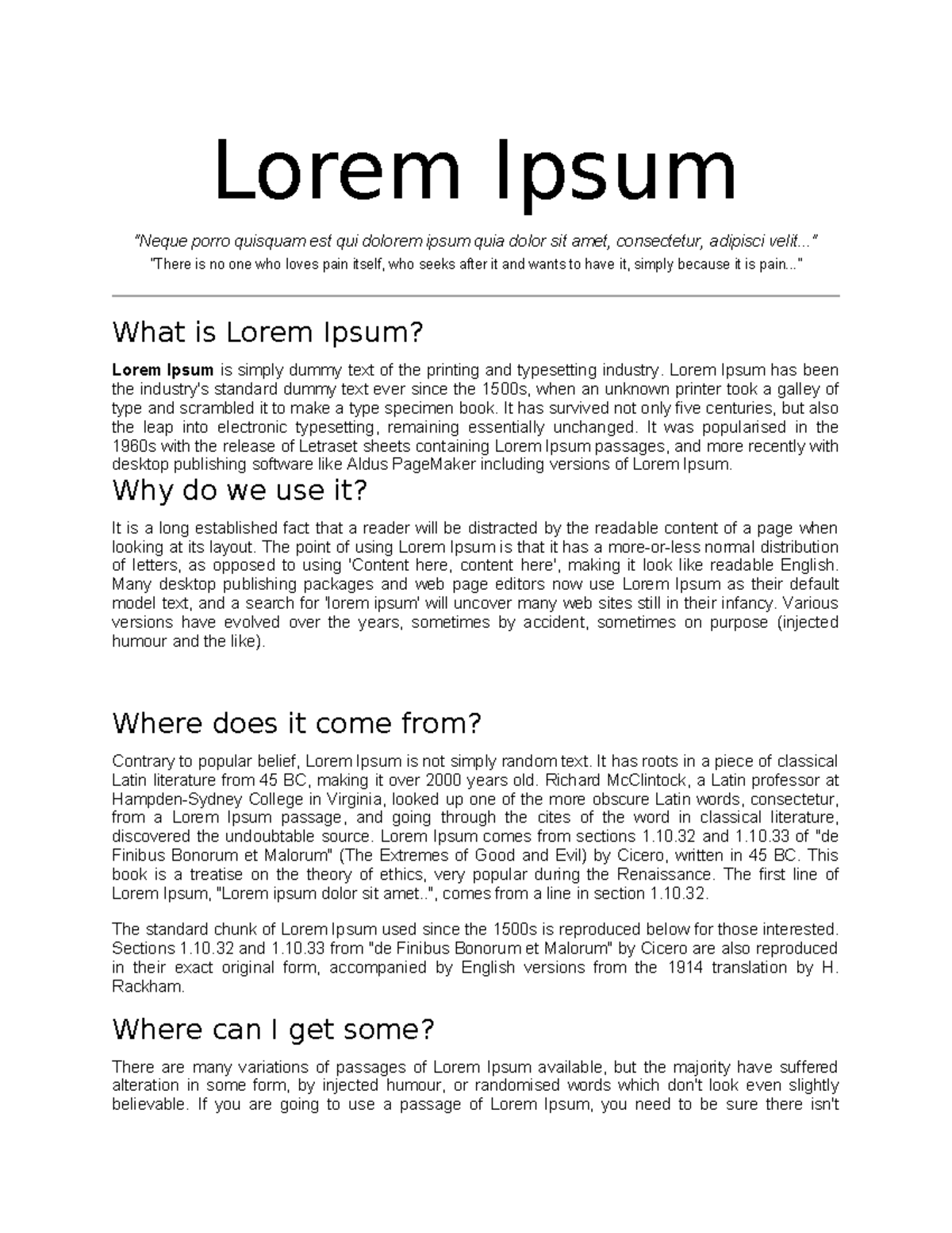 Lorem Ipsum Overview: History and Usage in Typesetting - Studocu