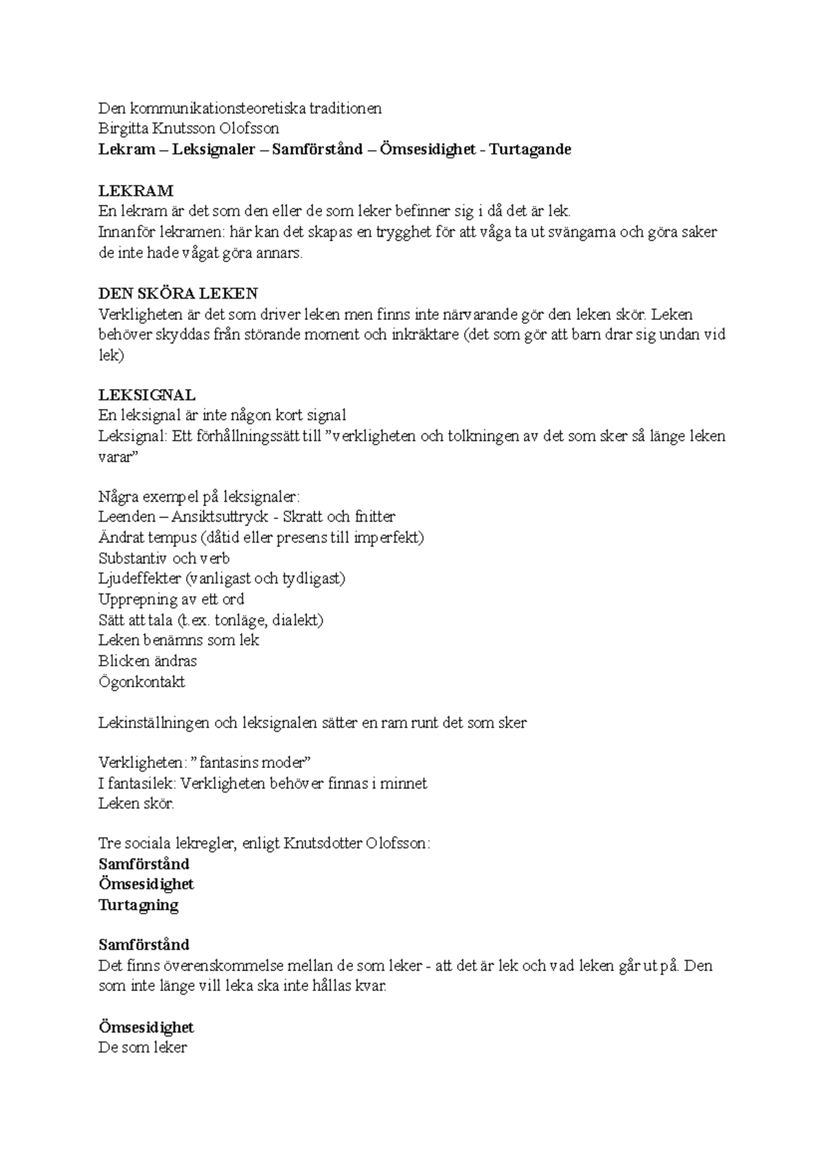 Lekteorier 31 oktober 2024 - Den kommunikationsteoretiska traditionen ...