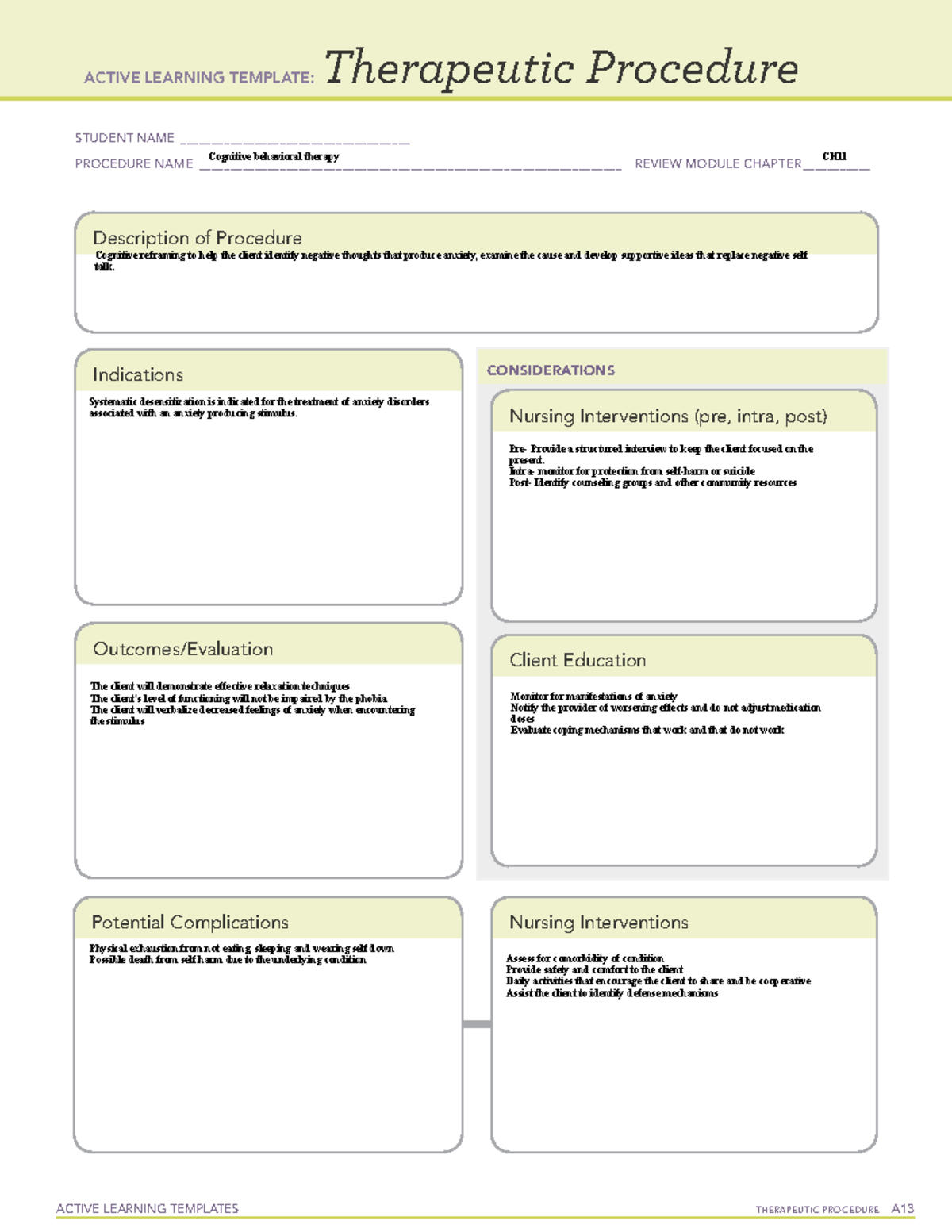 ATI CH11 - ATI Template - ACTIVE LEARNING TEMPLATES TherapeuTic ...