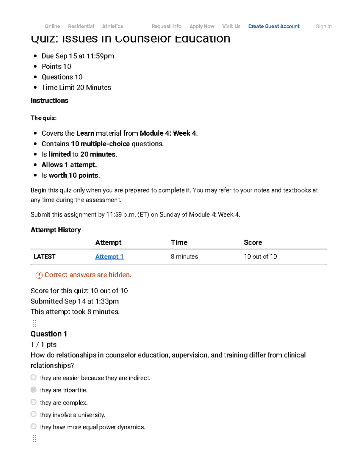 Quiz on Ethical & Legal Issues in Counseling COUC501 (B19) - Studocu