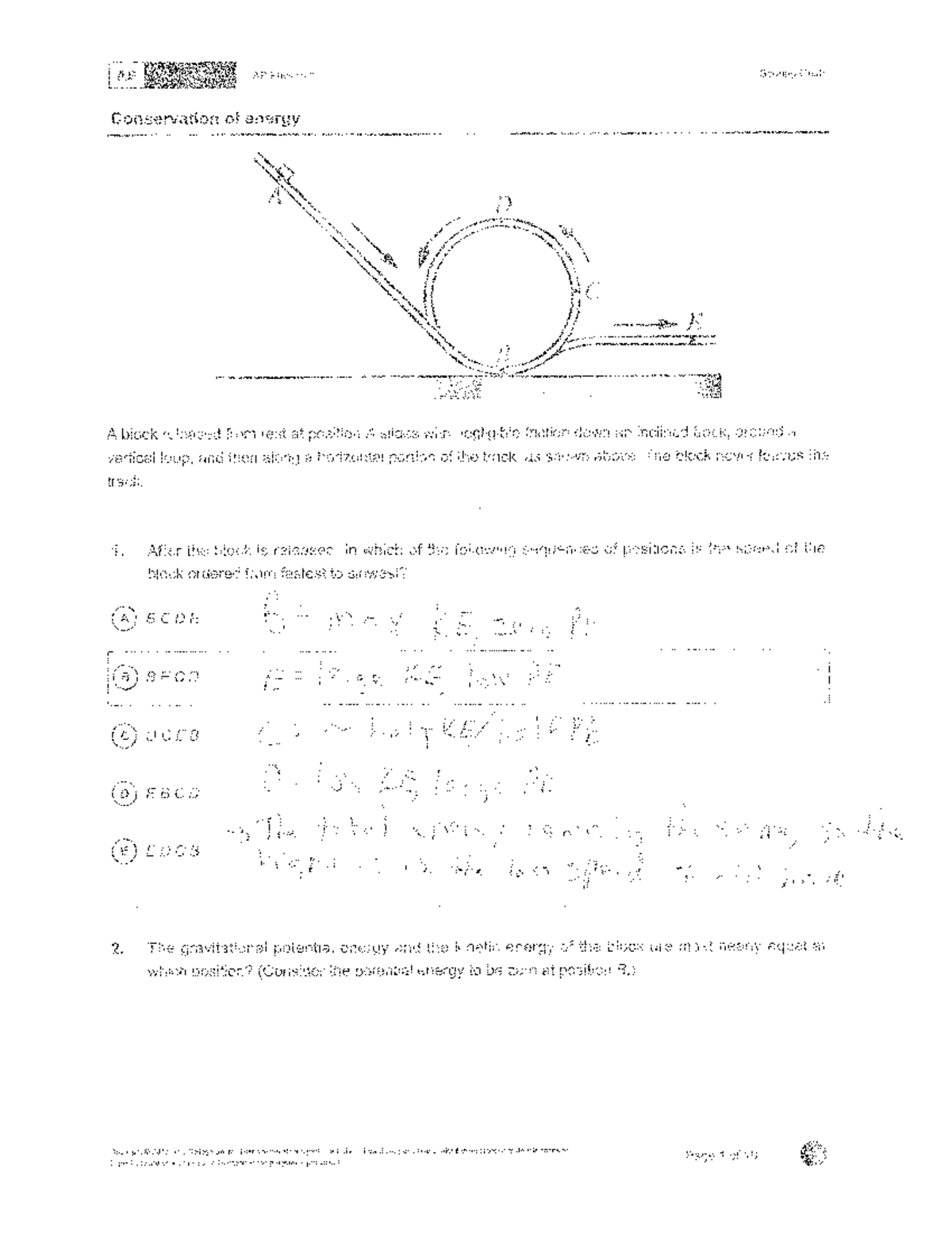 Test Physics 1 AOE - AP CollegeBoard AP Physics 1 Scoring Guide ...