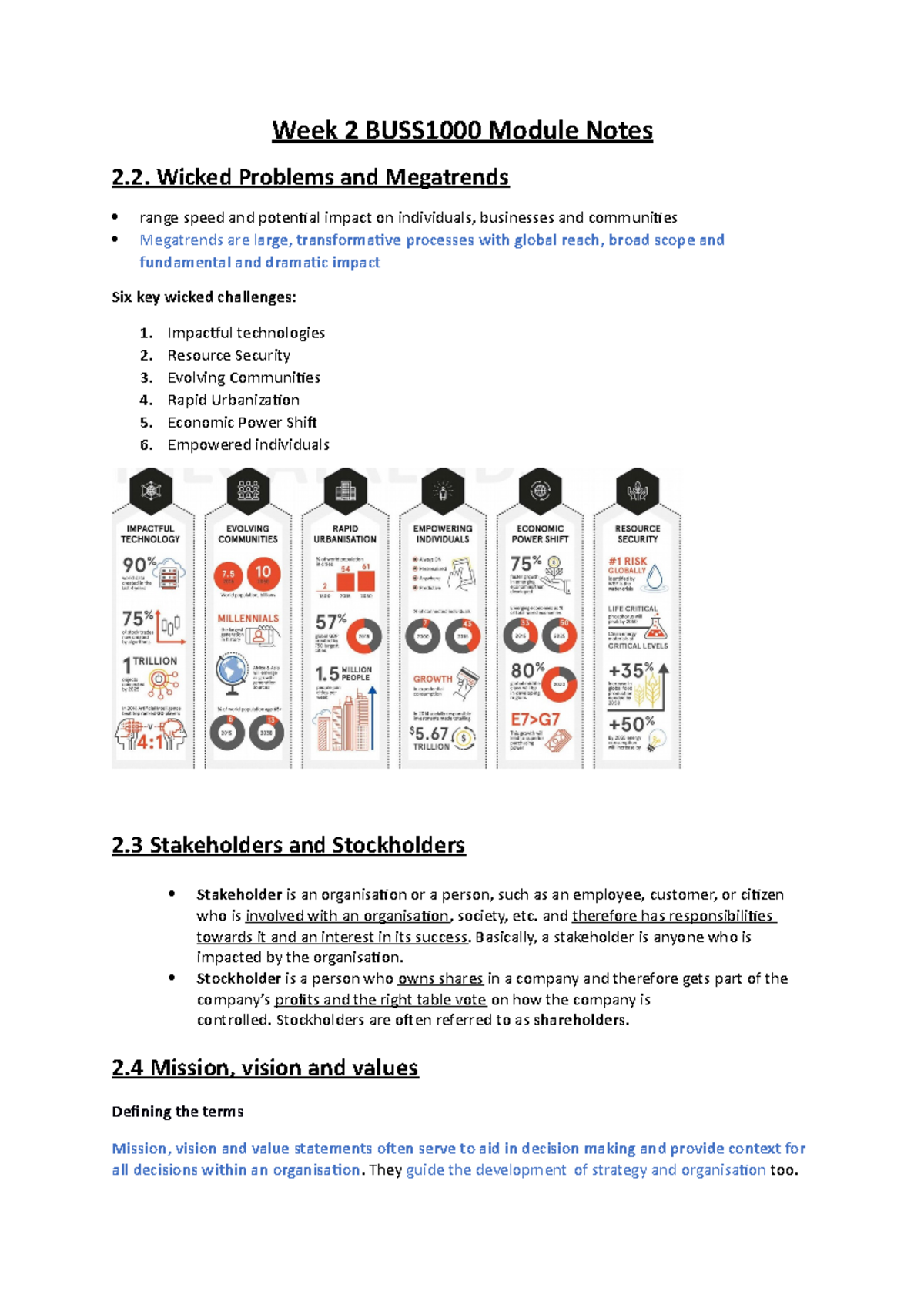 Week 2 BUSS1000 Module Notes - Week 2 BUSS1000 Module Notes 2. Wicked ...