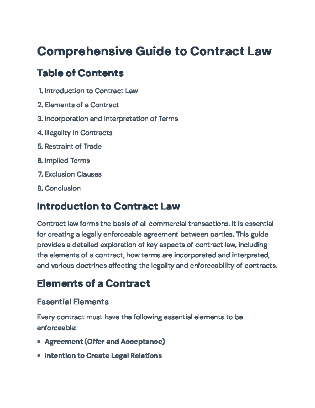 Comprehensive Guide to Contract Law (LAW 101) - Comprehensive Guide to ...