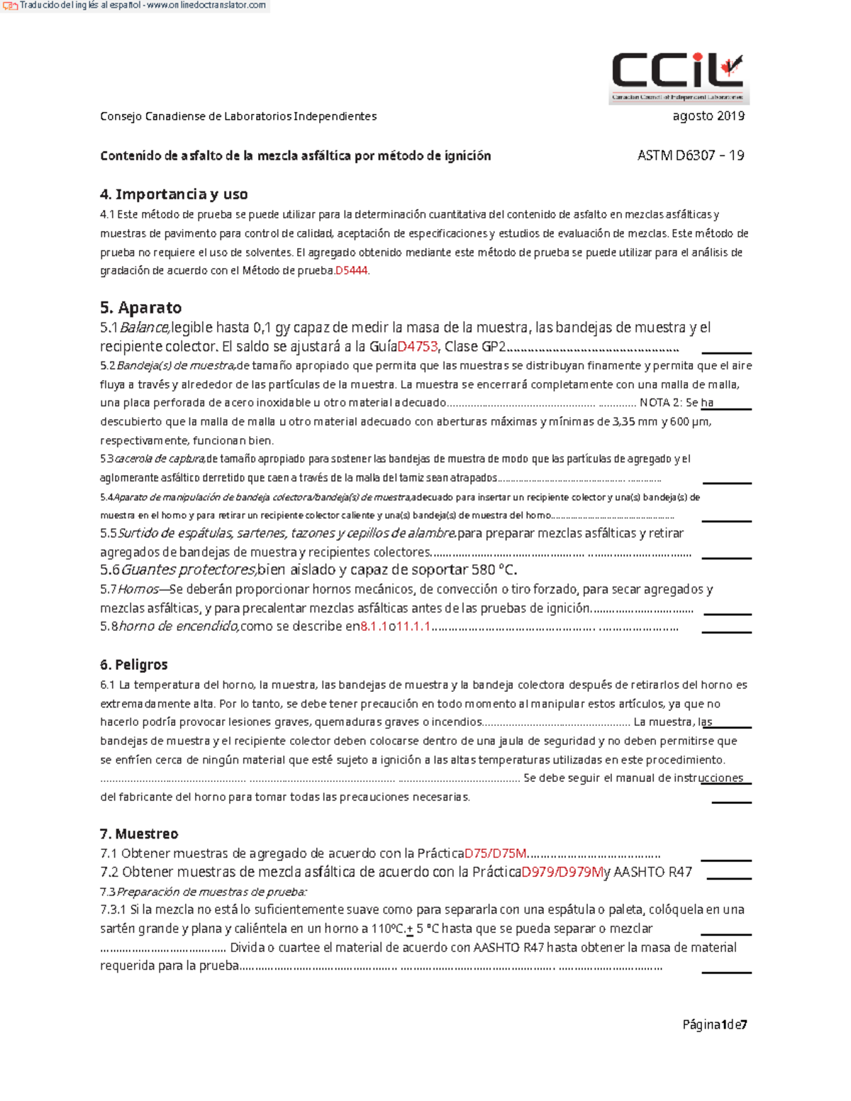 Contenido de asfalto en mezcla asfáltica por método ASTM D6307-19 - Studocu