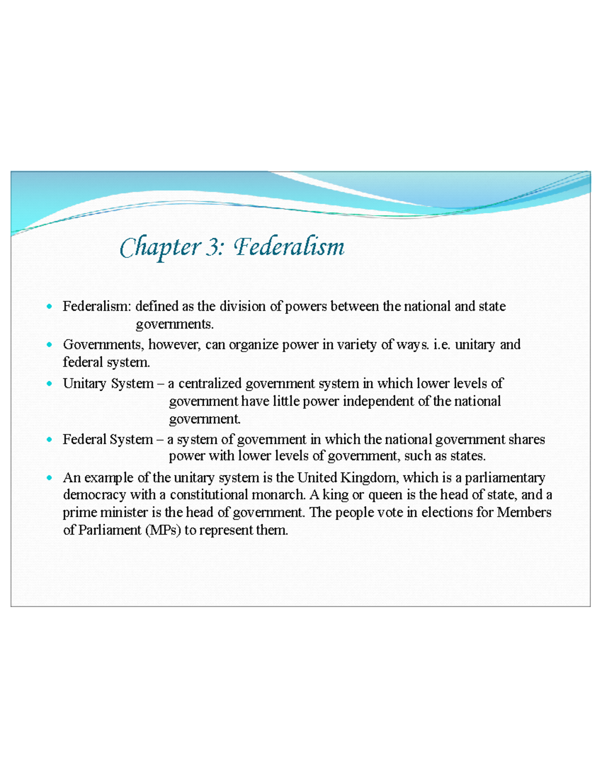 Chapter 3: Federalism Overview - Studocu