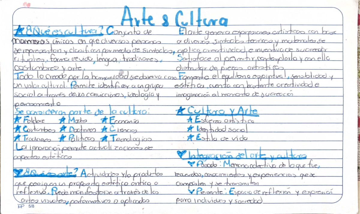 Fichas de Arte y Cultura: Expresiones y Tradiciones (Arte 8) - Studocu