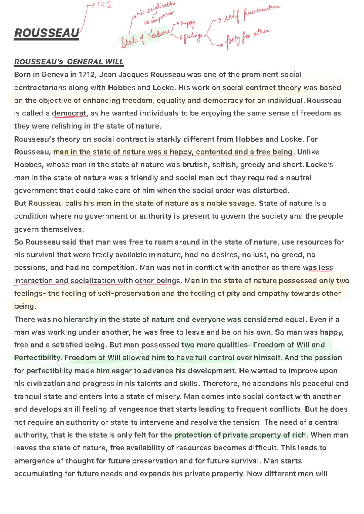 Rousseau’s General Will: Understanding Freedom and Inequality - Studocu