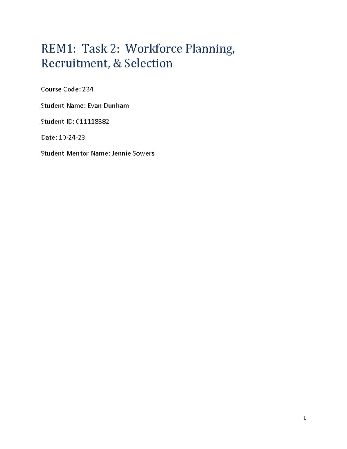 C234 Task 2 - Conflict Management in Firefighter Workforce Planning ...