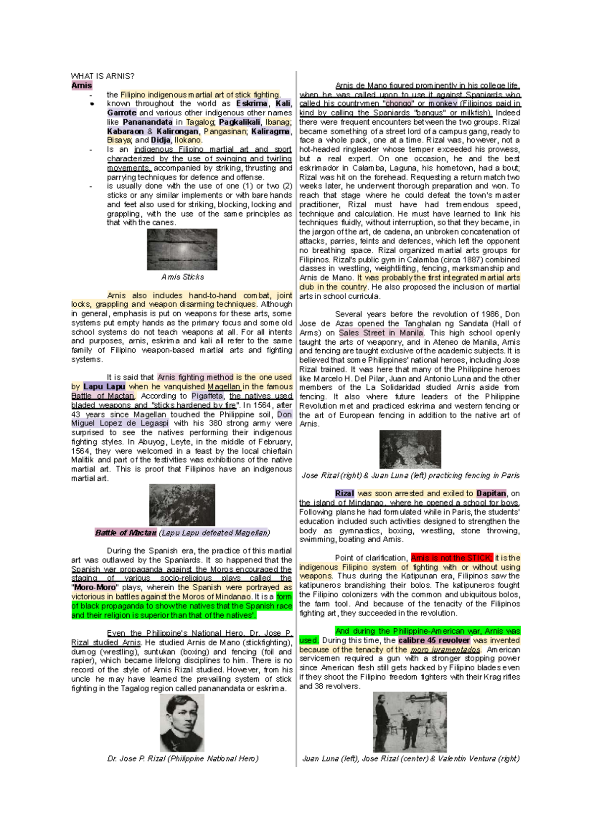 Pathfit-4: Understanding Arnis - The Filipino Martial Art of Stick ...