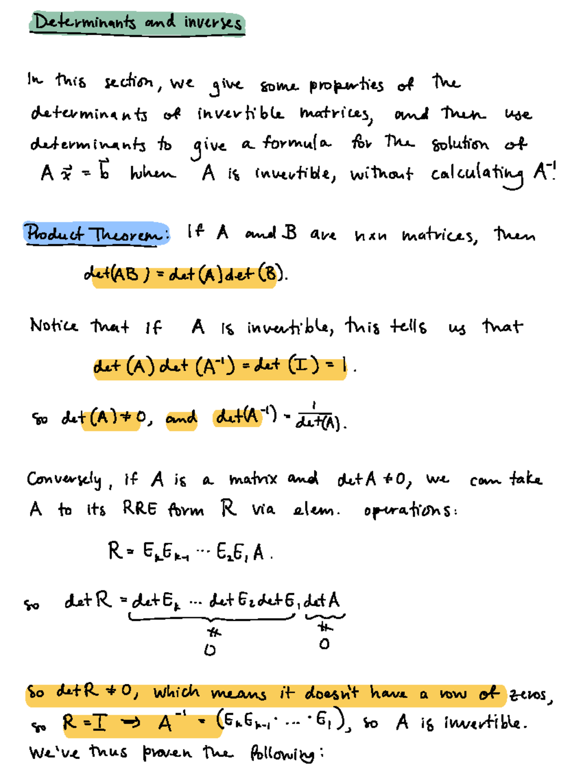 3.2 Determinants and inverses - Determinantsandinvet In this section we ...