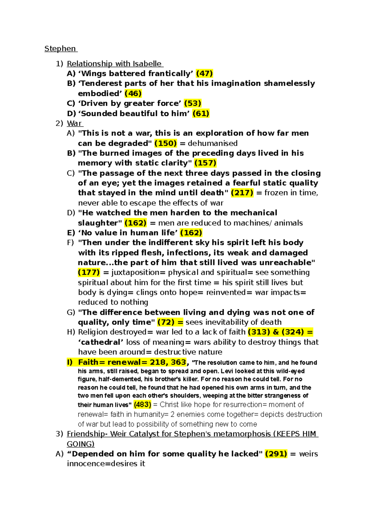 Birdsong Analysis: Examining Relationships, War, and Identity - Studocu