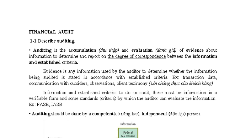 FIN 101: Financial Audit Overview and Key Concepts - Studocu