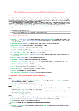 Texte Olympe de Gouges DDFC - Fiche Oral : Extrait 1 Les droits de la ...