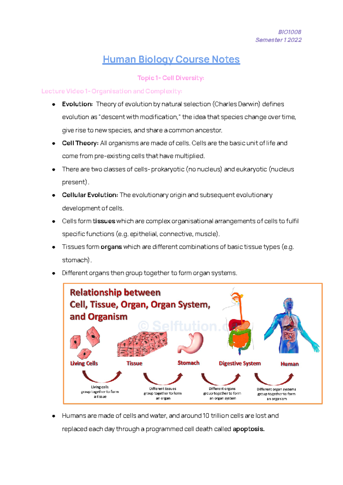 Human Biology Course Notes - Semester 1 2022 Human Biology Course Notes ...