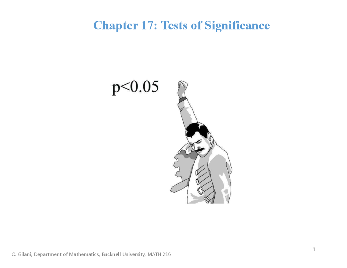 MATH 216 Chapter 17: Tests of Significance Overview and Key Concepts ...
