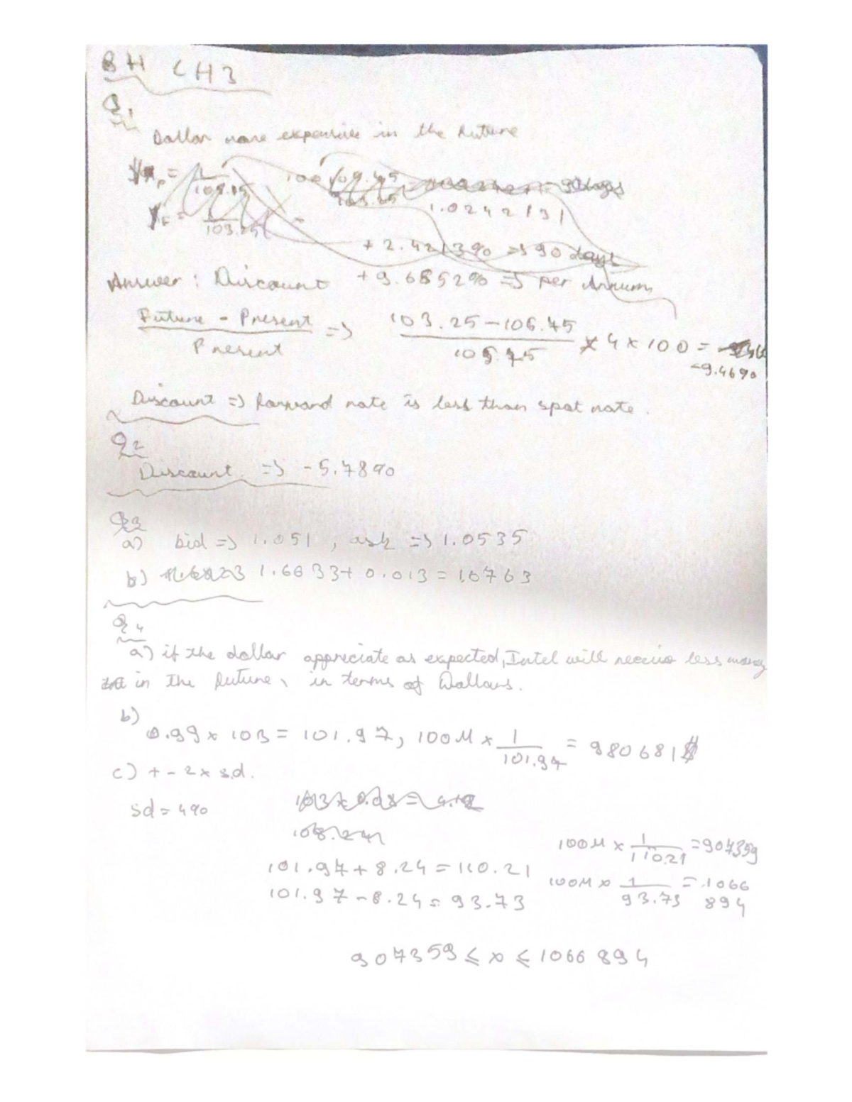 BH FIN 2 Practice Q&A on Currency Appreciation and Discounts - Studocu