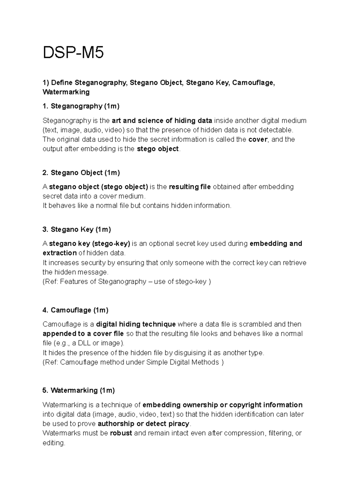 DSP-Module 5: Steganography Concepts and Data Hiding Techniques - Studocu