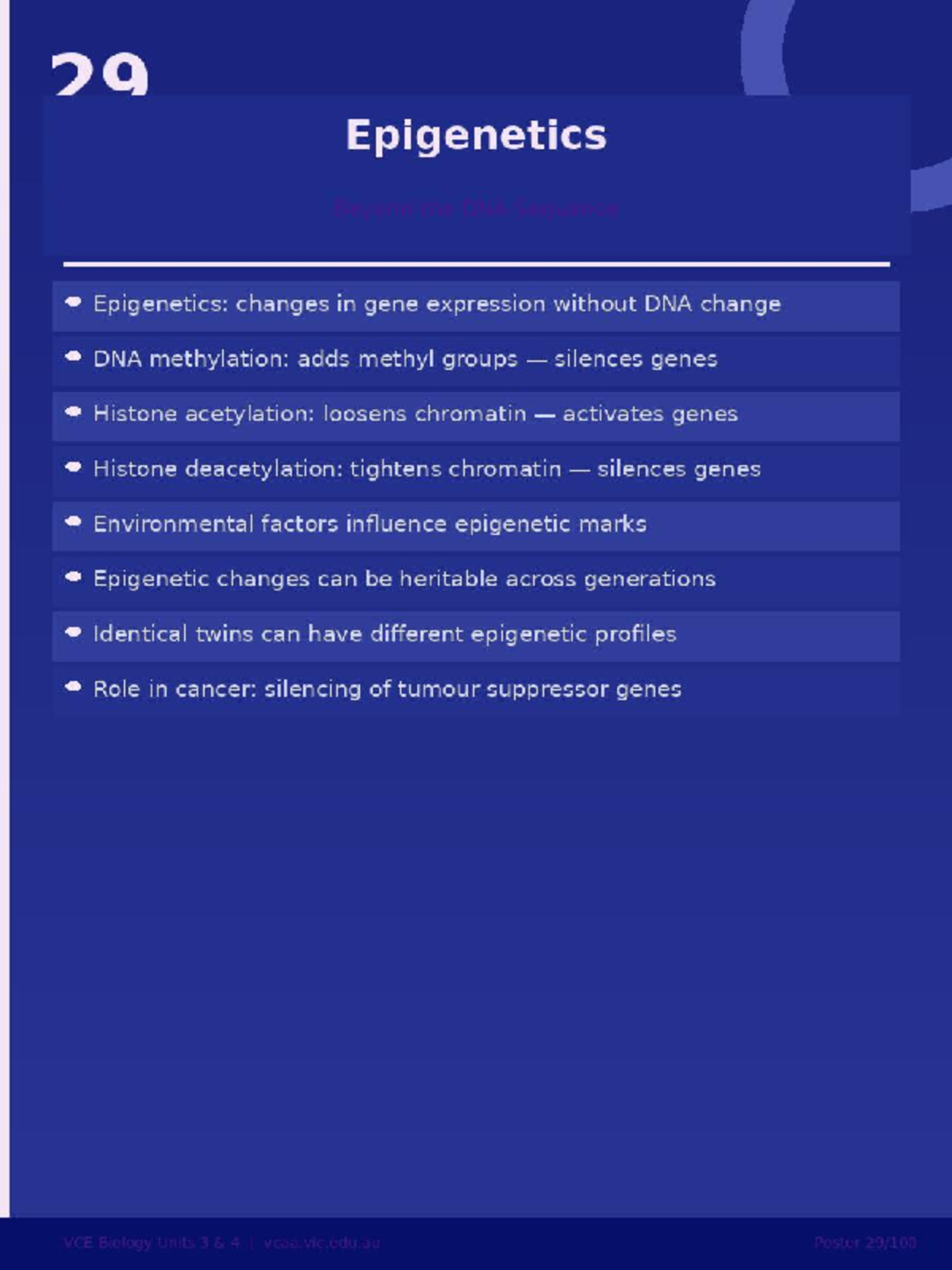29 epigenetics - biology unit 3/4 summary for the topic - 20 ...