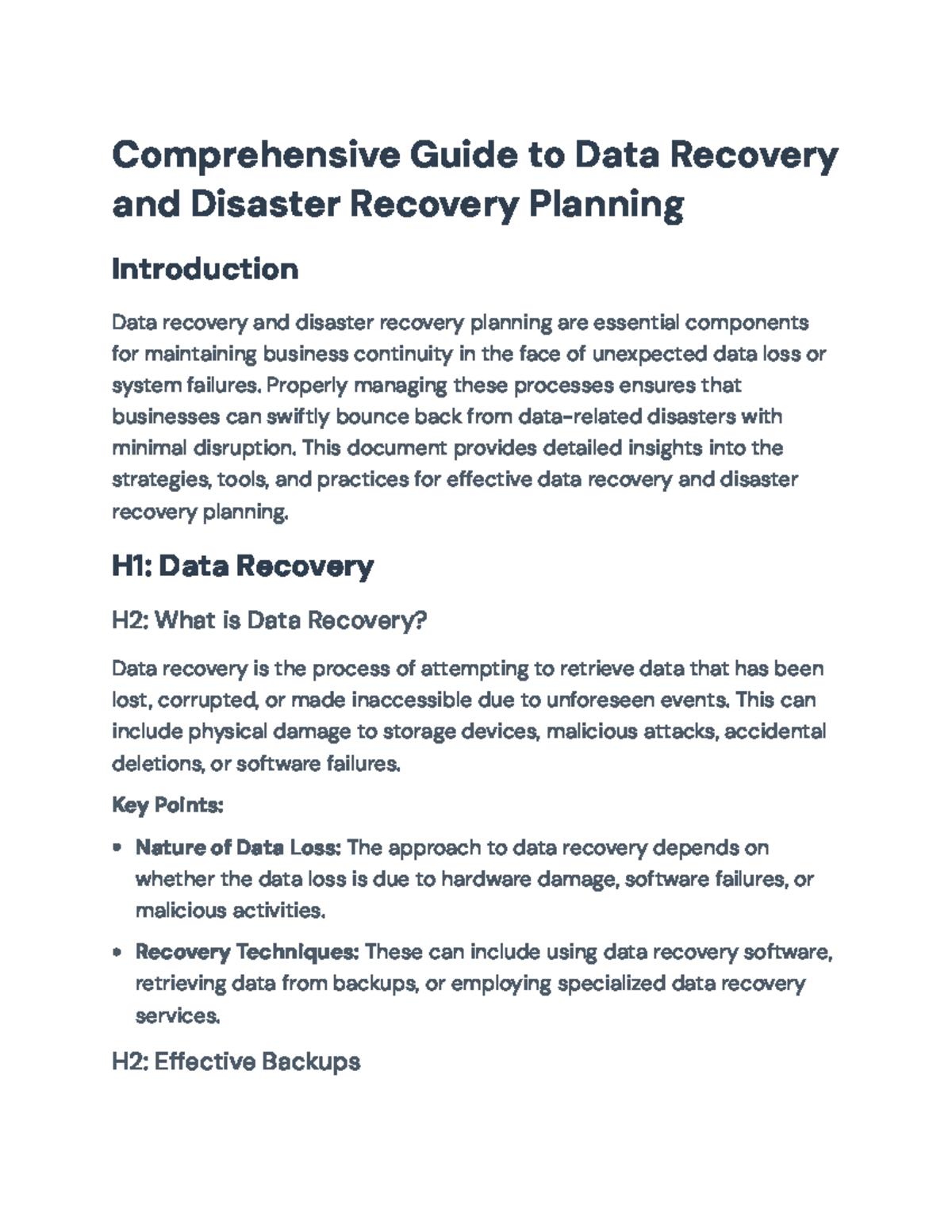 Comprehensive Guide to Data Recovery & Disaster Recovery Planning ...