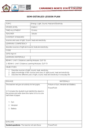 Multigrade Lesson Plan Science 5 6 - MULTIGRADE DAILY LESSON LOG School ...