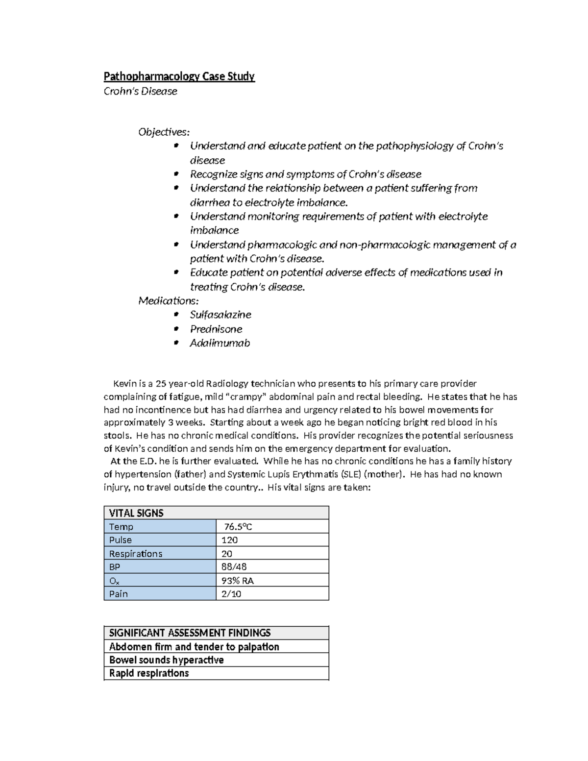 Crohn's Disease Case Study - Understanding Pathophysiology & Management ...