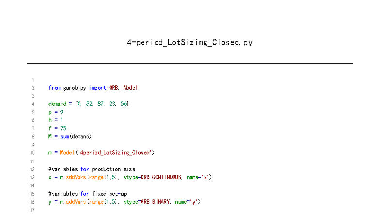 4-Period Lot Sizing Model: Closed Export Analysis - Studocu