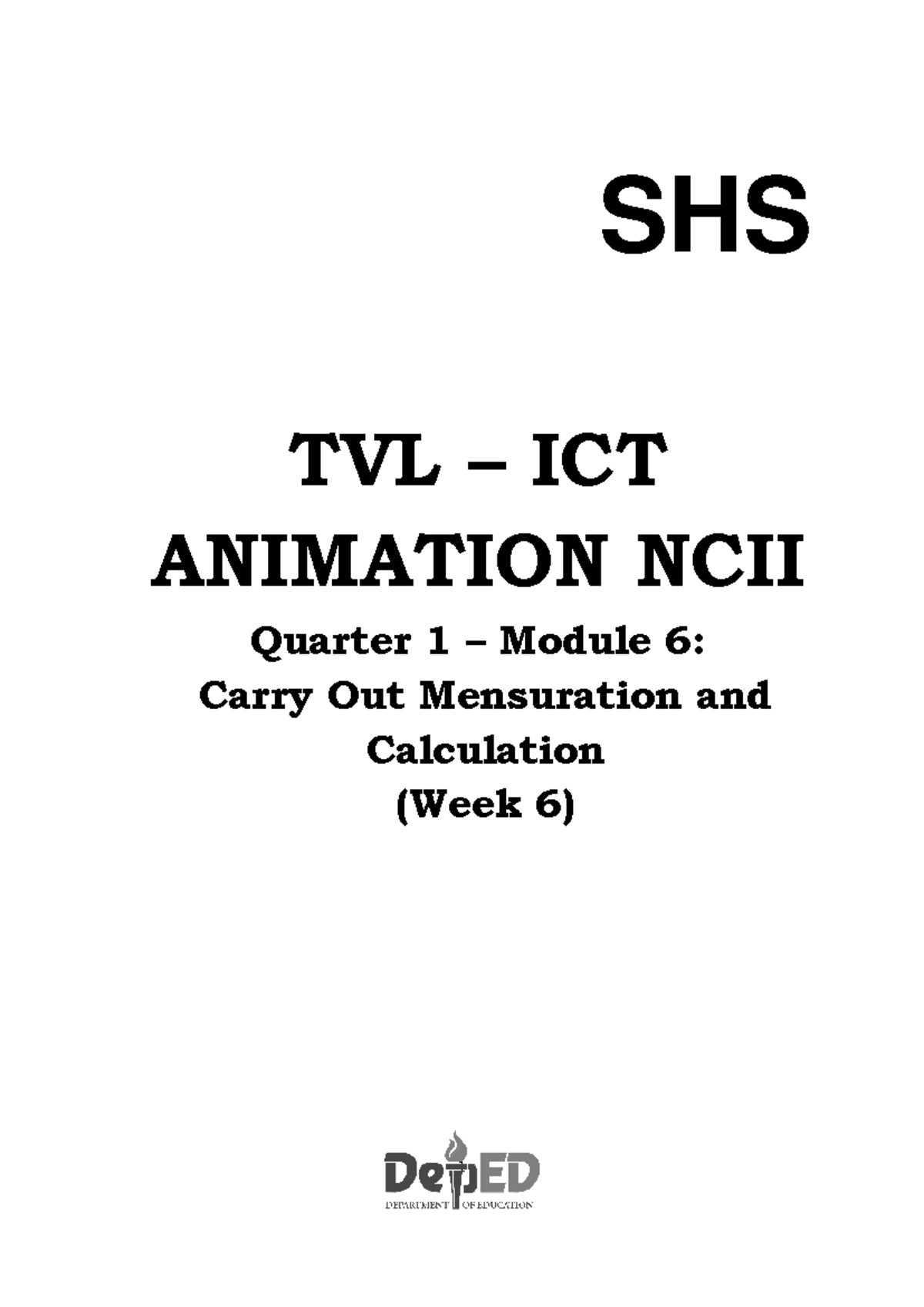 TVL ICT Animation-NCII Q1 Module-6 Passed - SHS TVL – ICT ANIMATION ...