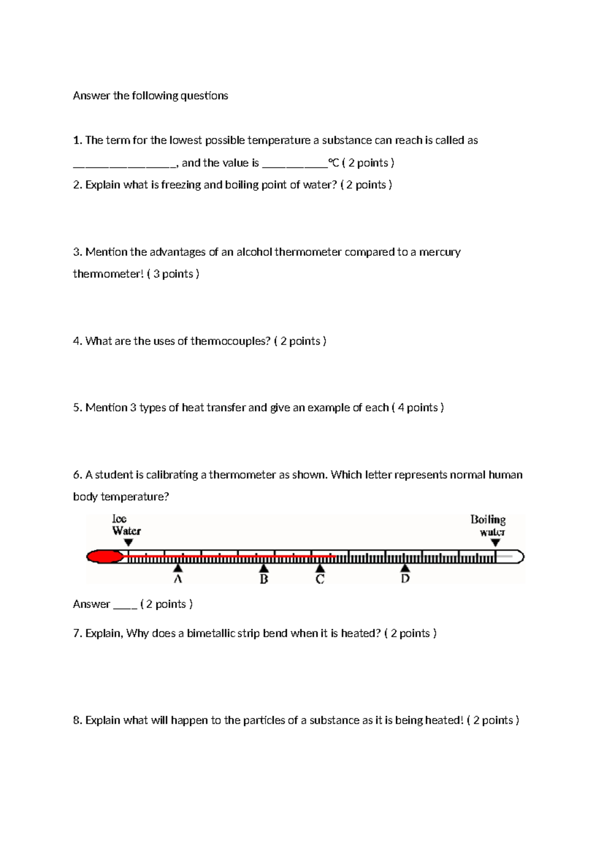 Physics 101: Heat and Temperature Quiz Questions & Answers - Studocu