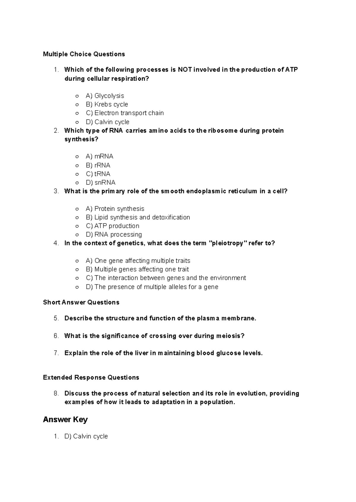 IB bio practice quiz 3 - Mendelian genetics Genetic variation and ...