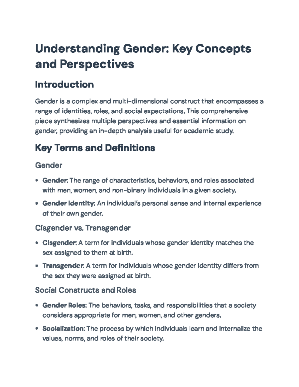 Understanding Gender: Key Concepts and Perspectives Explained ...