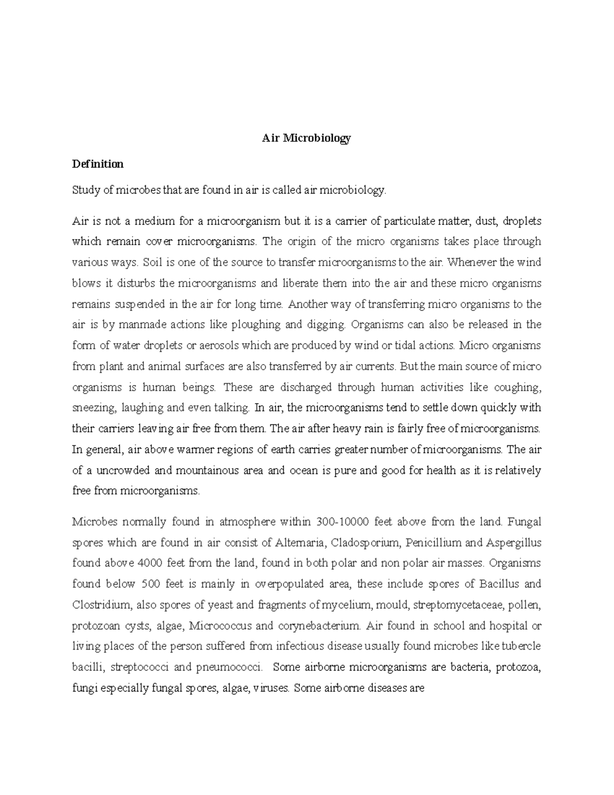 Air Microbiology Study: Understanding Airborne Microorganisms and ...