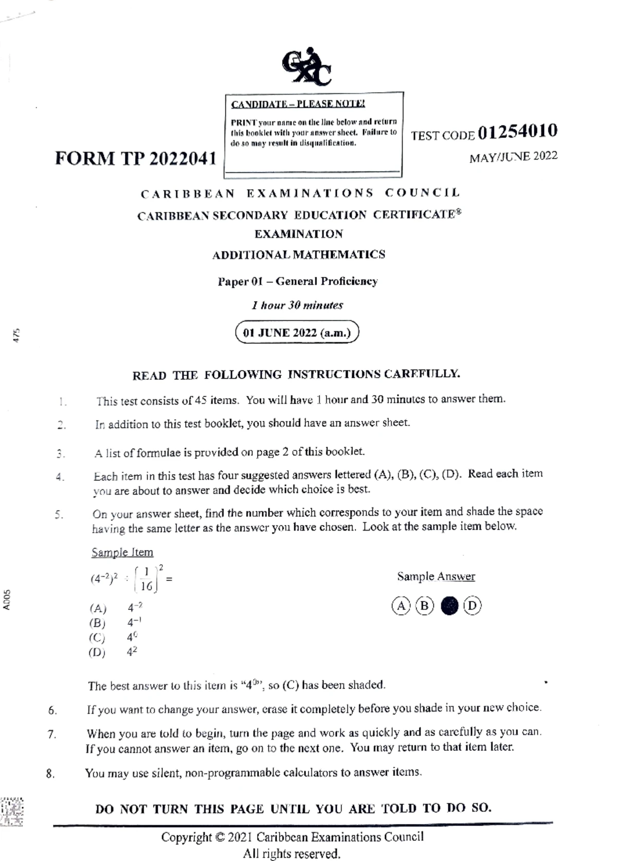 CSEC Additional Mathematics Syllabus - Effective for examinations from ...