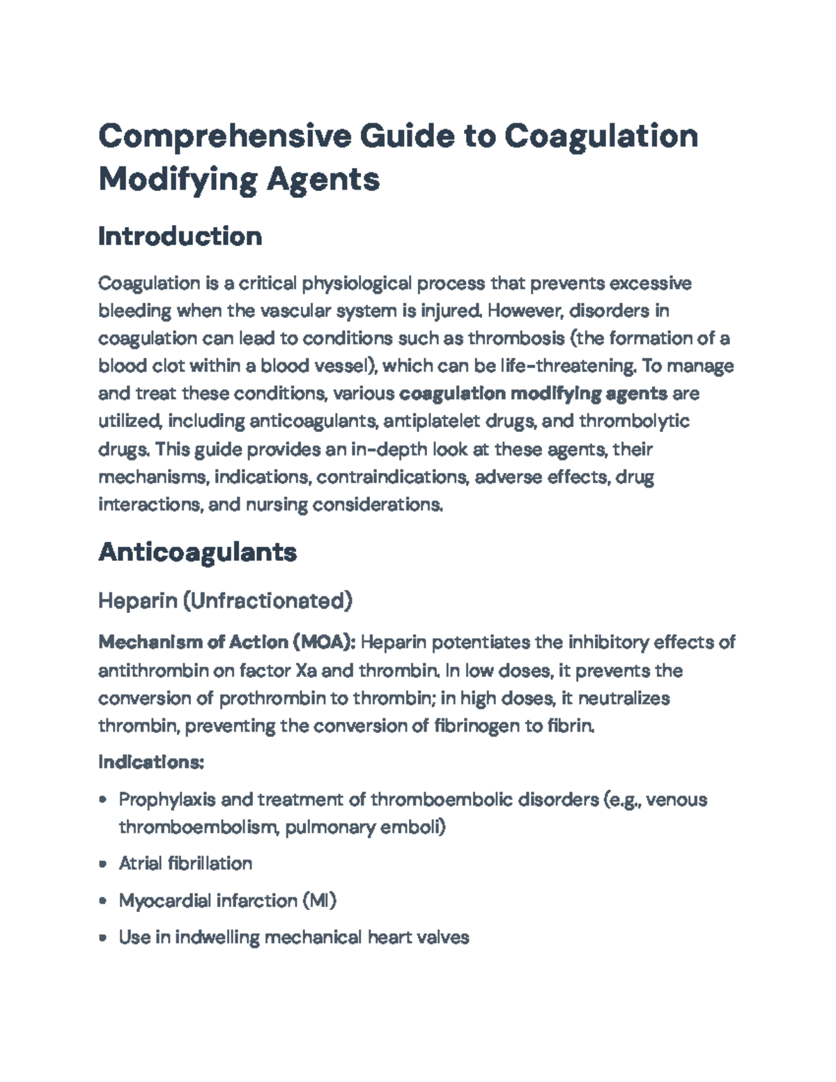 Comprehensive Guide to Coagulation Modifying Agents - Overview ...