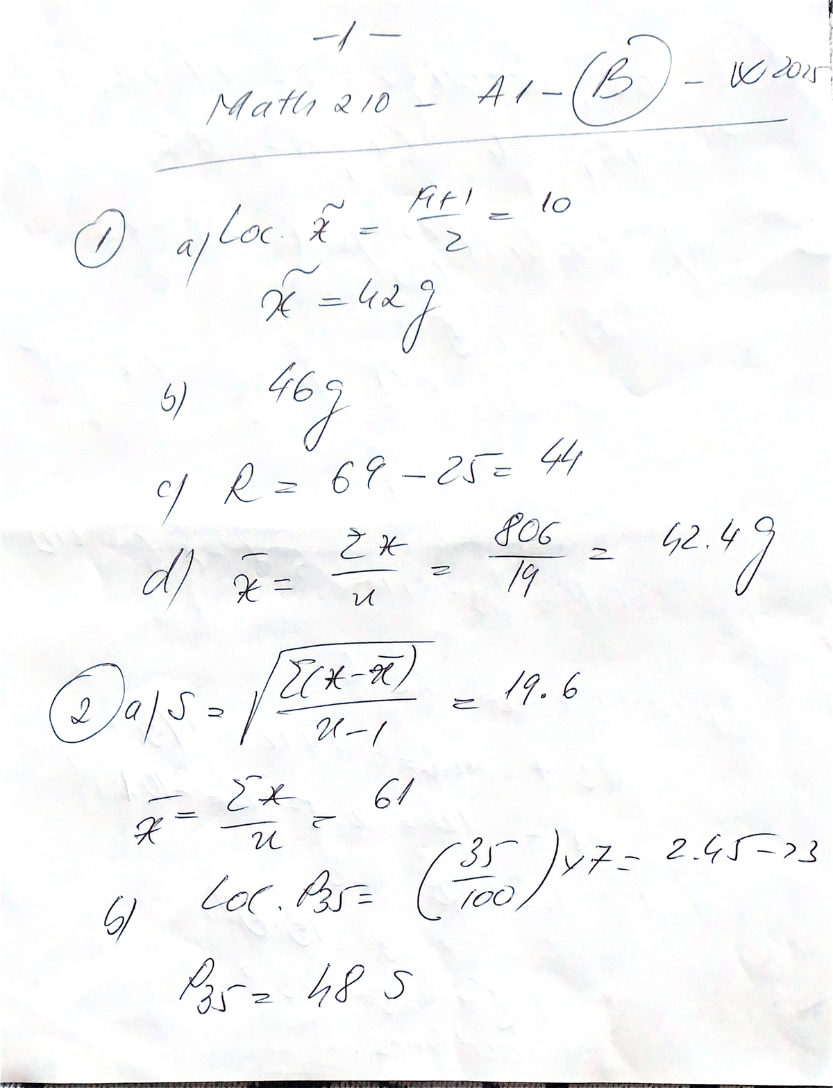 Math 210 - Assignment 1B Solutions Overview - Winter 2025 - Studocu