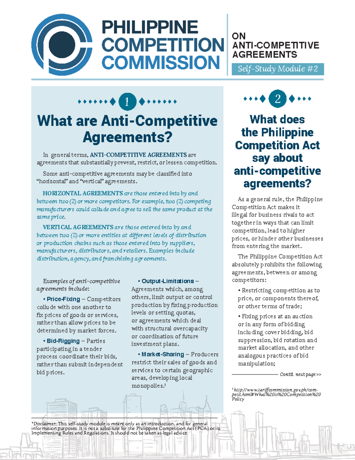 PCC Module 2 1 - Info sheet - In general terms, ANTI-COMPETITIVE ...